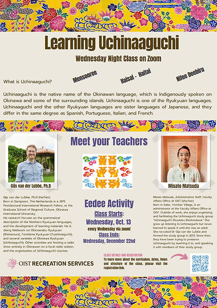 Learning Uchinaaguchi - Zoom Course | OIST Groups